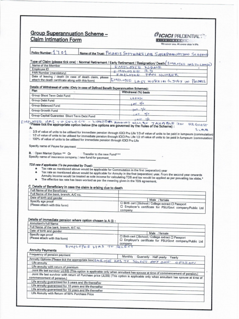 SA Sample Filled Form | PDF