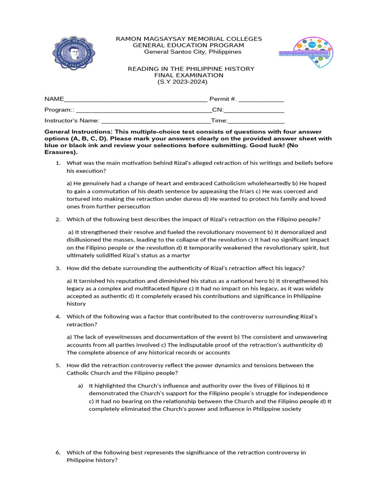 RPH Final Examination 2024 2025 | PDF | Land Reform | Policy