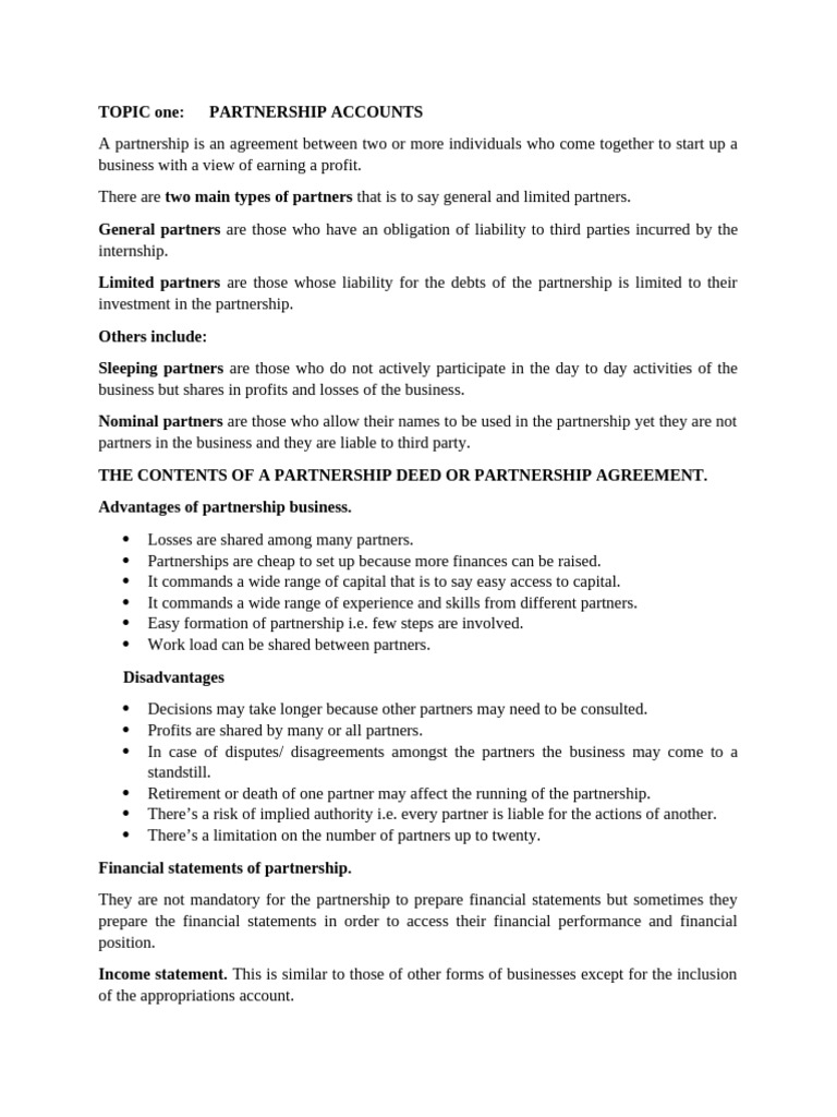Understanding Partnership Accounts Basics | PDF | Partnership | Balance ...