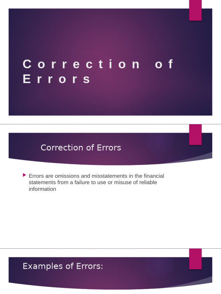 Auditing Problems 1 Correction of Errors | PDF | Expense | Income Statement
