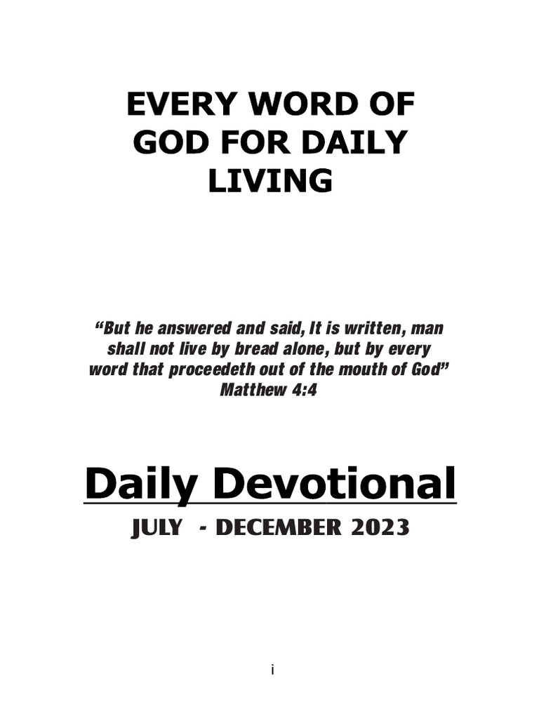 Daily Devotional Inner (July - Dec 2023) | PDF | Assurance (Theology ...