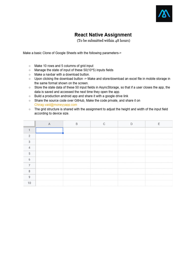 React Native Assignment | PDF