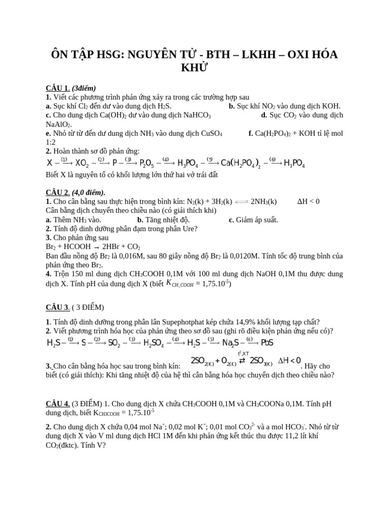 ÔN TẬP HSG 10 | PDF