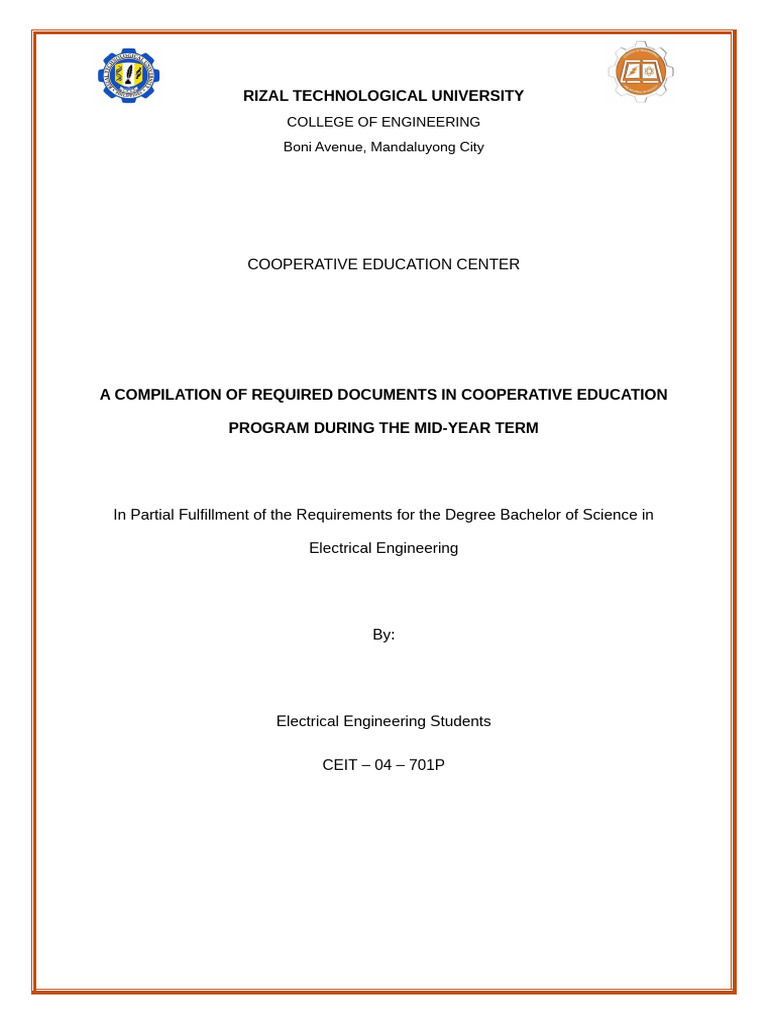 Sample Frontpage and TOC 1 | PDF