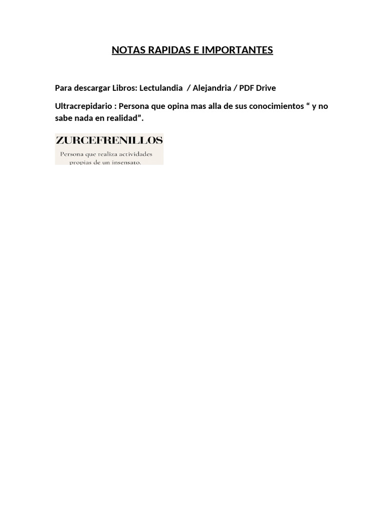 Notas Rapidas e Importantes | PDF