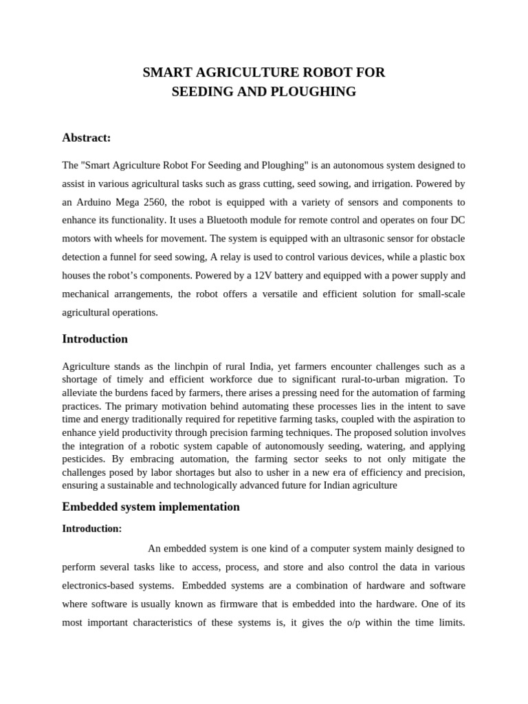 Multipurpose Agriculture Robot (2) (1) - Copy | PDF | Embedded System ...