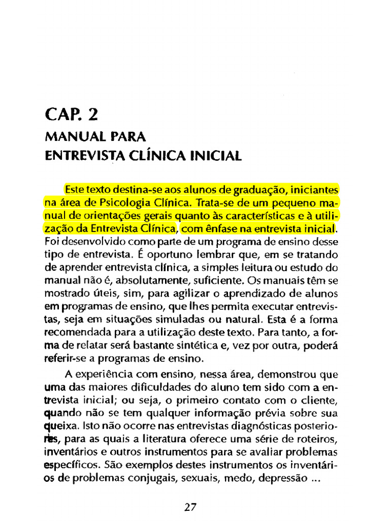 NAO VAI CAIR TEXTO 2 - Capítulo 2 Manual para Entrevista Clinica Inicial | PDF | Empatia ...