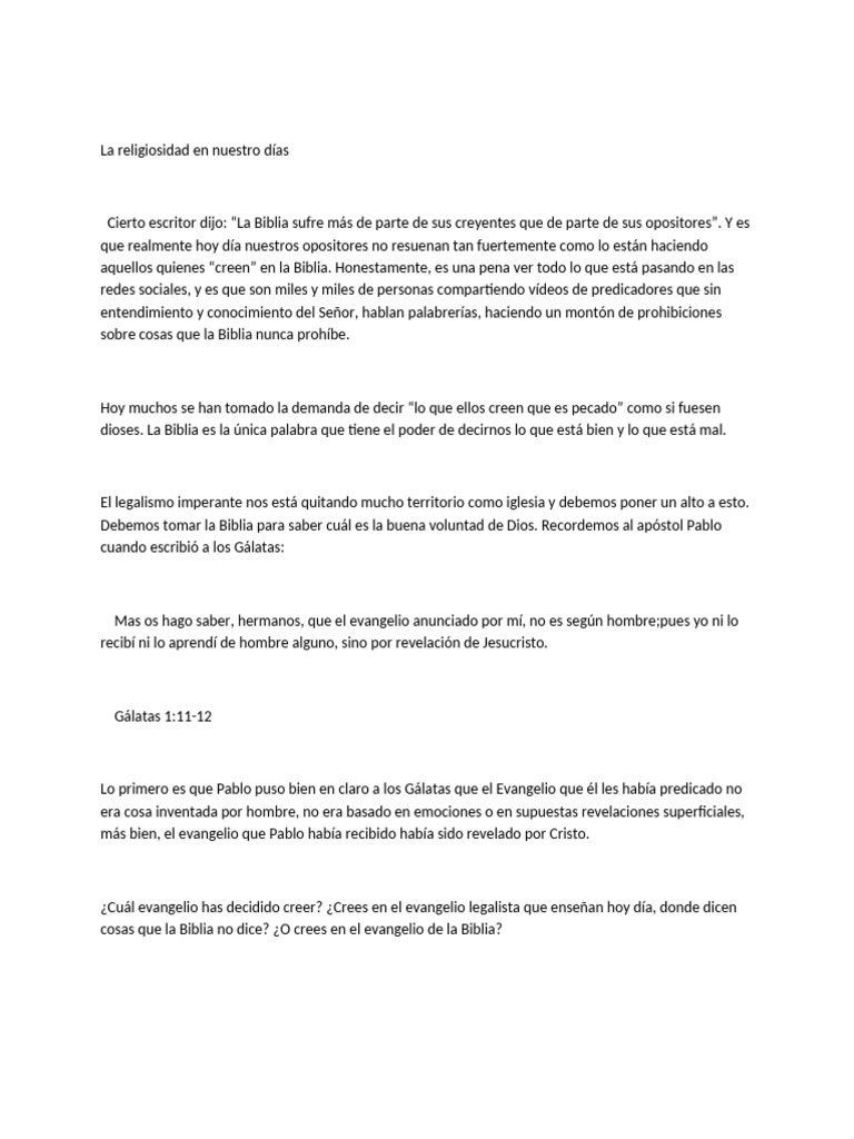 La Religiosidad | PDF
