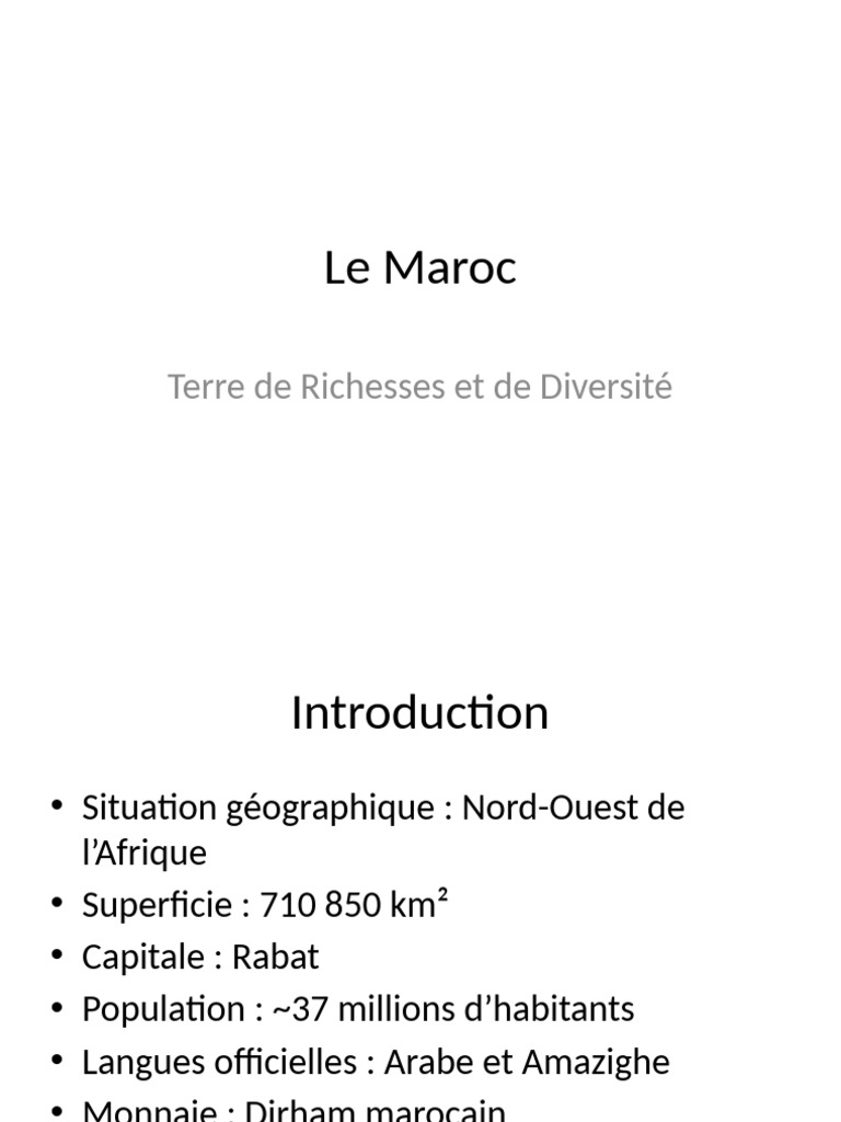 Présentation du Maroc en Diversité | PDF