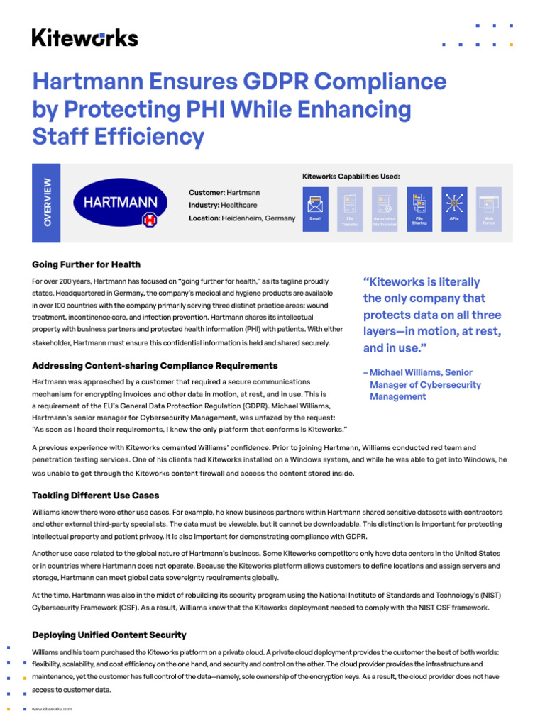 Kiteworks Case Study Hartmann | PDF | Cloud Computing | Computer Security