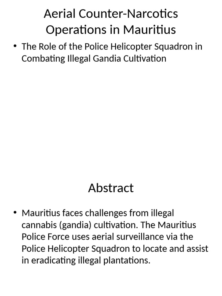 Aerial Counter Narcotics Operations Mauritius | PDF