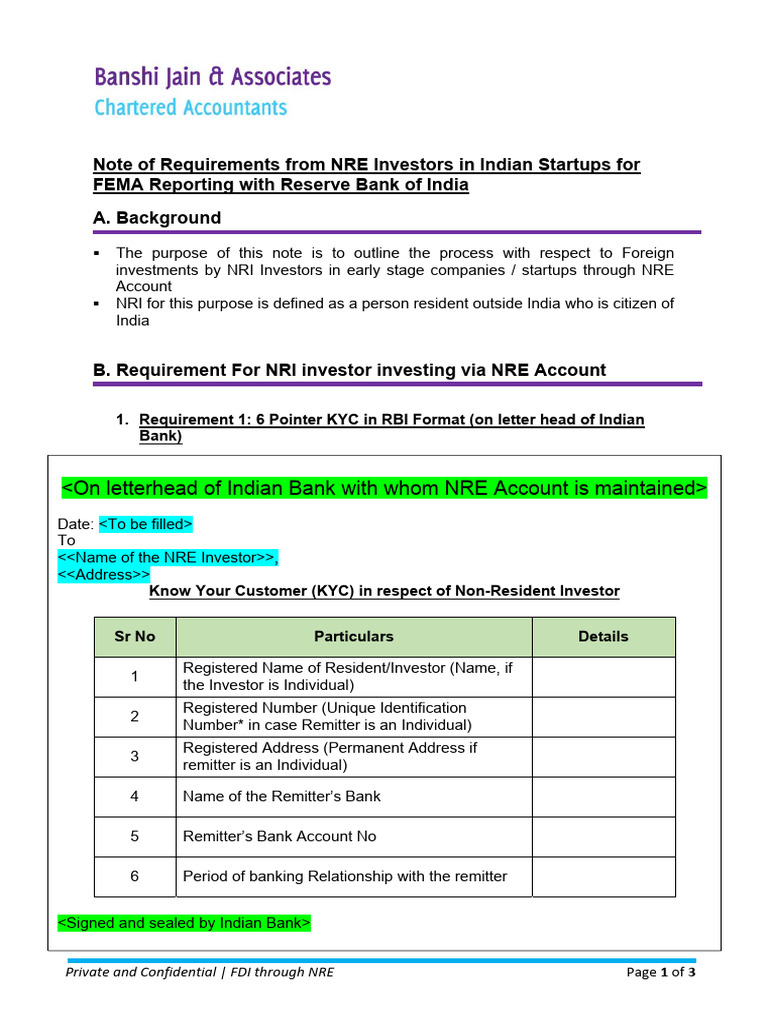 NRE Investment Requirements for RBI Compliance | PDF | Banks | Debit Card