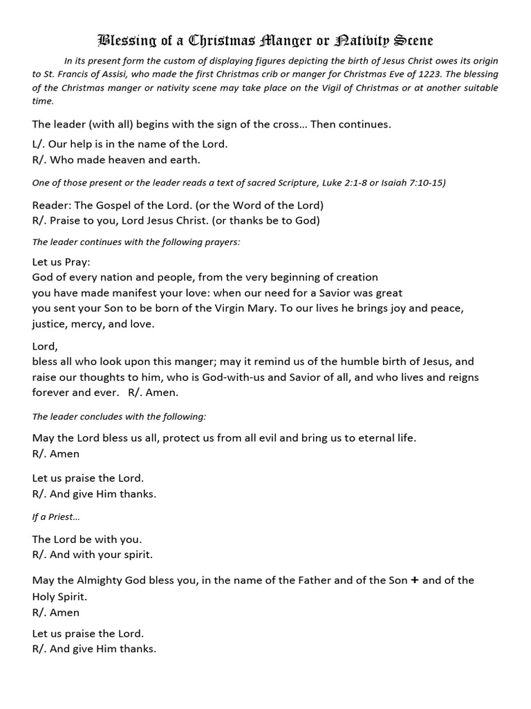Christmas Manger Blessing Guide | PDF | Nativity Of Jesus | Jesus