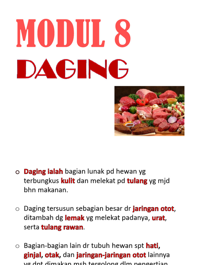 Jenis dan Karakteristik Daging Hewan | PDF