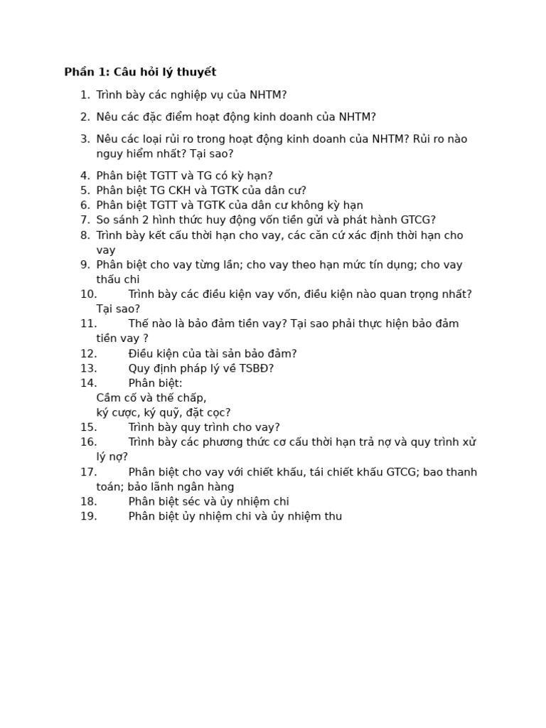 Ôn tập NHTM | PDF