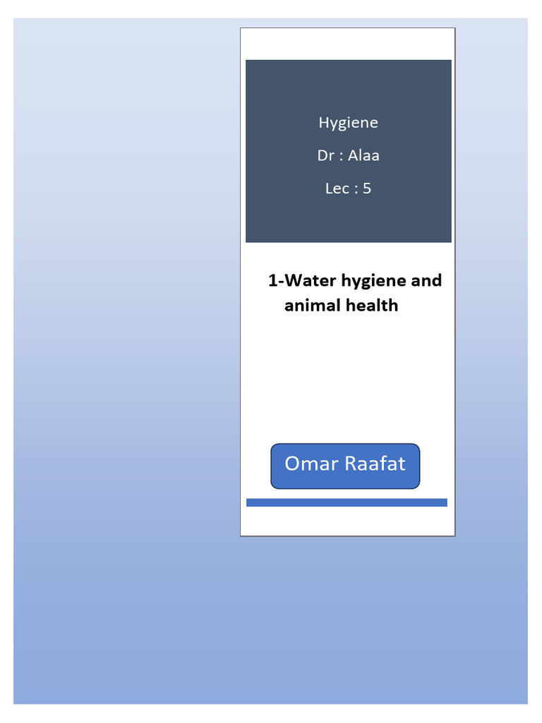 Hygiene 2 Lec 5 (Omar Raafat) | PDF | Water | Lead