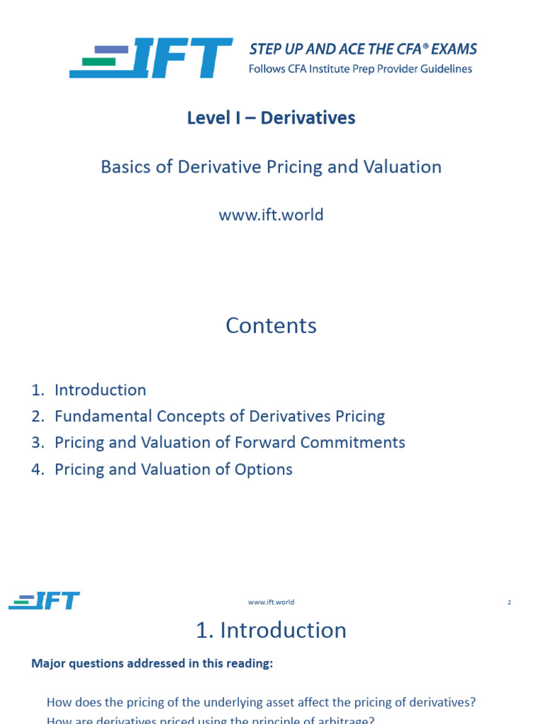 R57 Basics of Derivative Pricing and Valuation Slides | PDF ...