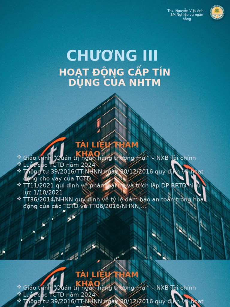CHƯƠNG-3-NHTM-TÍN-DỤNG | PDF