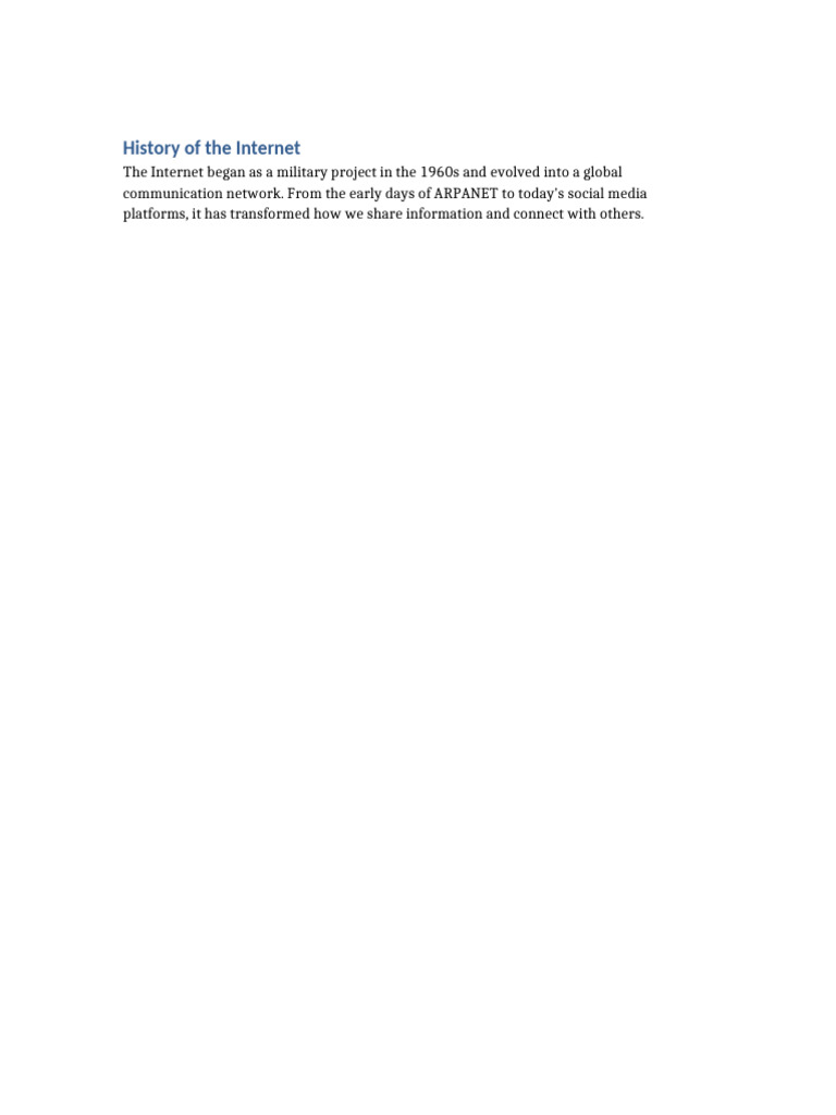 History of The Internet | PDF