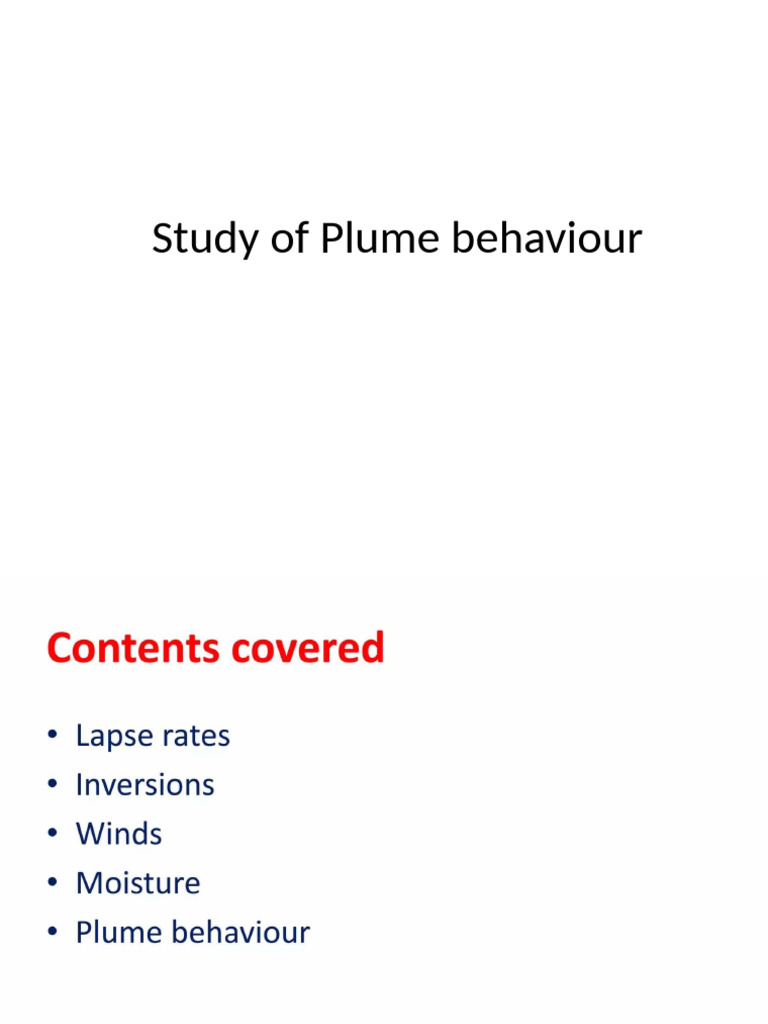 Study of Plume Behaviour | PDF