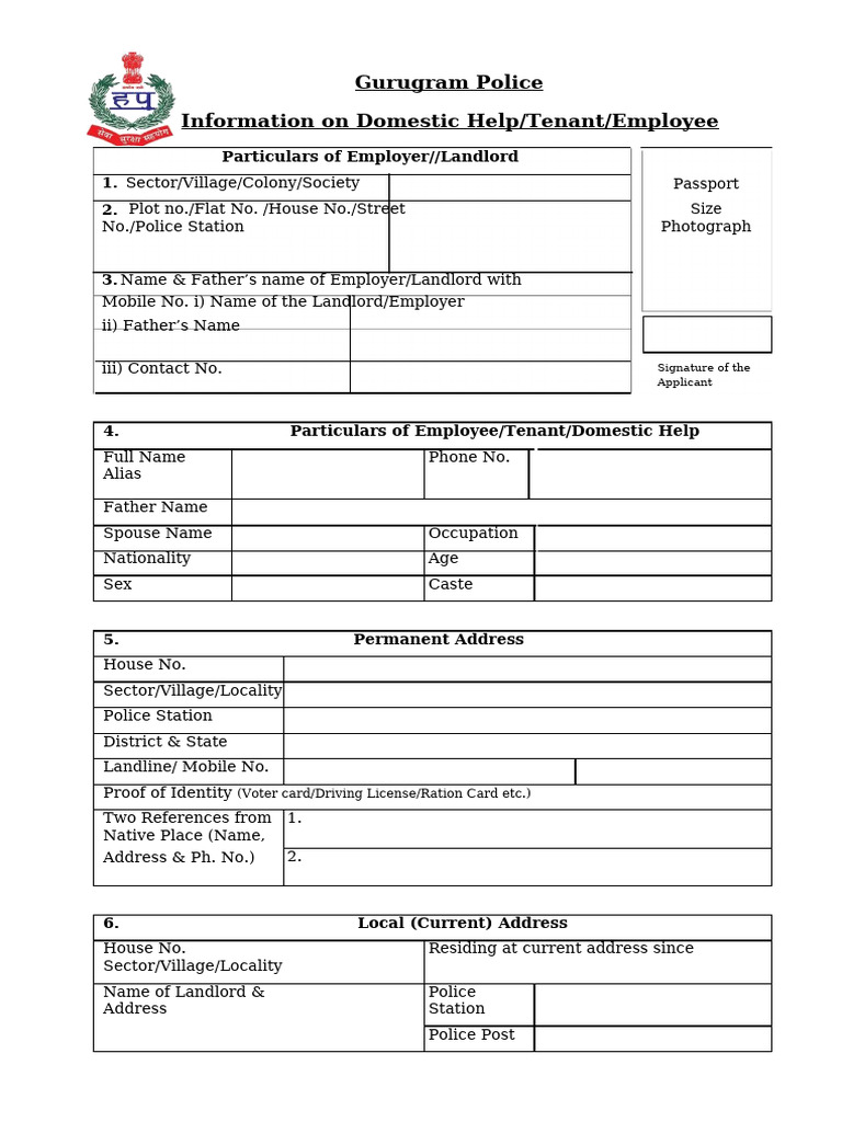 Police Verification Form | PDF | Identity Document | Government And ...