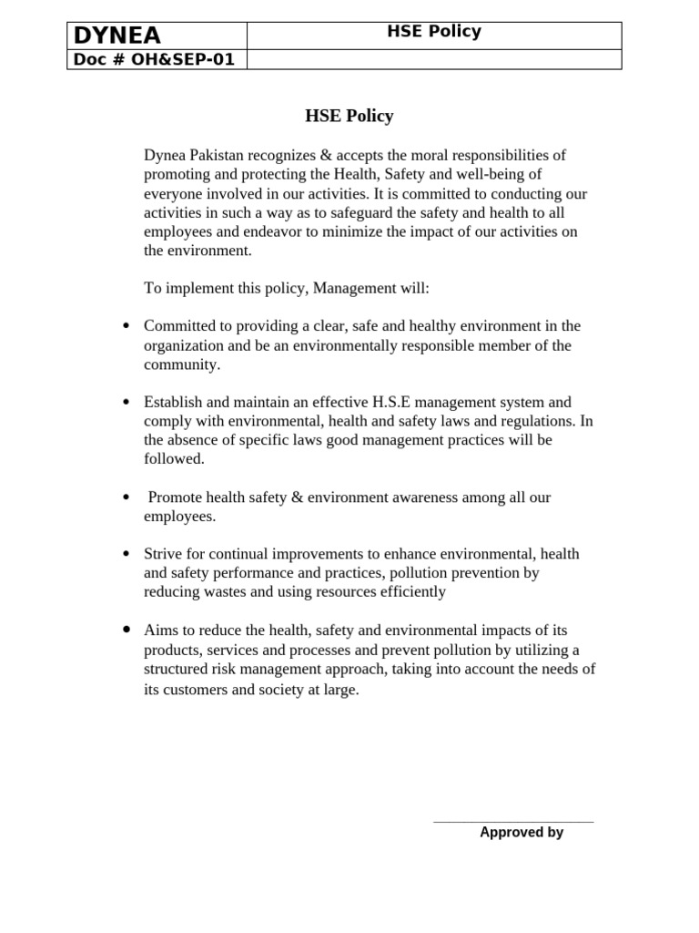 HSE Policy | PDF