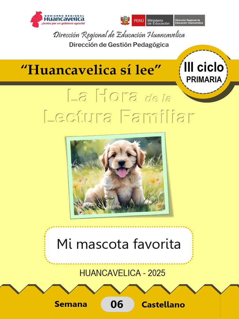 SEMANA 6 - 2025 - PRIMARIA - III CICLO - 1ER Y 2DO GRADO - Mi Mascota ...