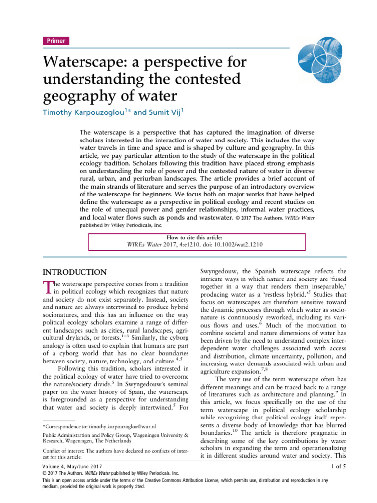 KARPOUZOGLOU - Waterscape A Perspective For Understanding The Contested ...