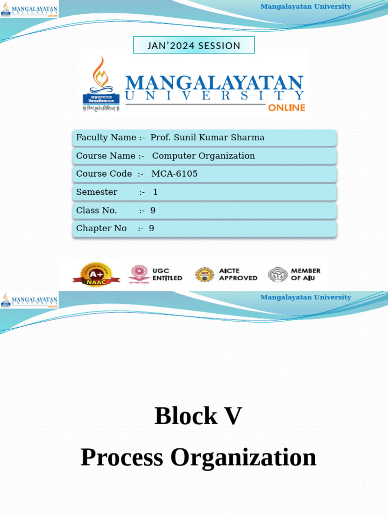 Computer Organization MCA 6105 Session 9 | PDF | Central Processing ...