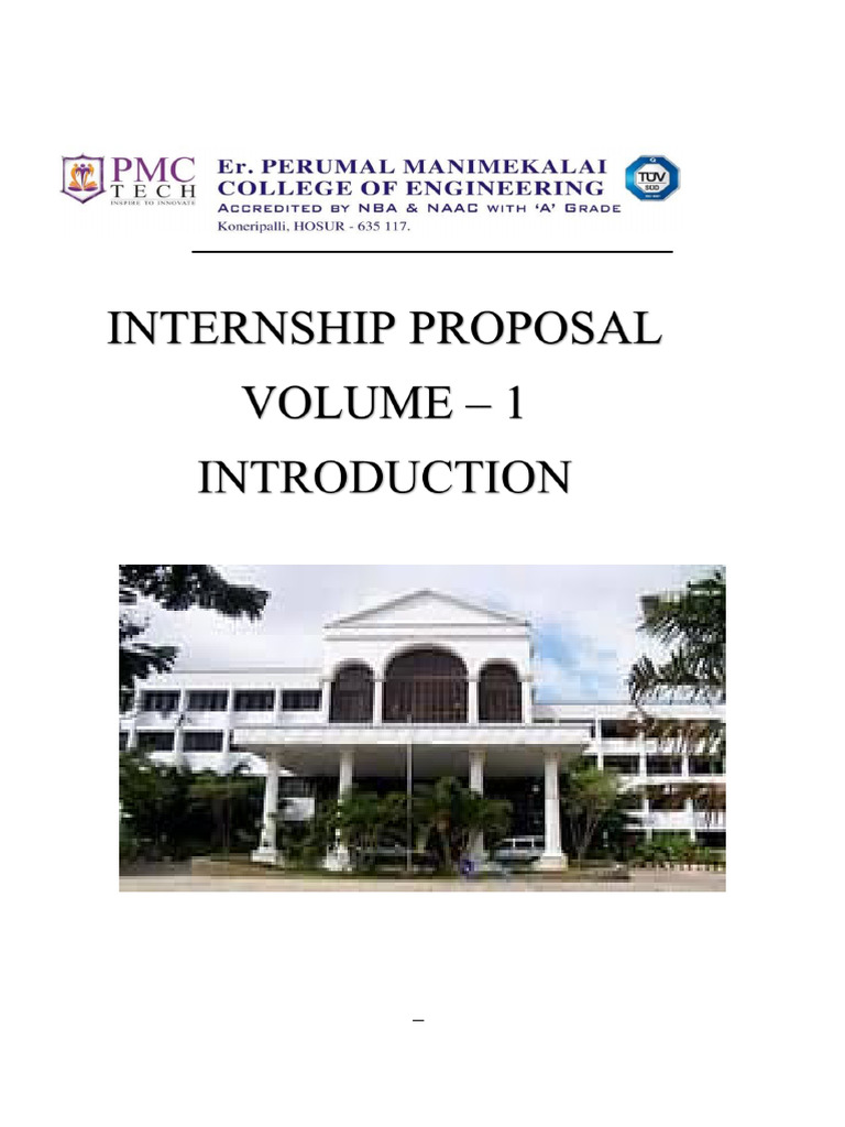 Volume 1 - Internship Proposal - Introduction | PDF | Engineering | Internship