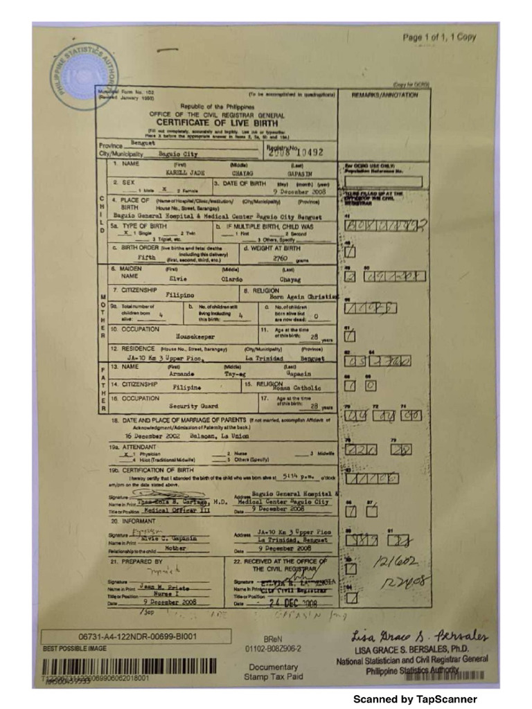 Birth Certificate | PDF