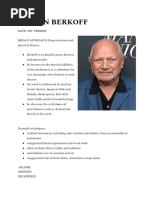 Stephen Berkoff and Total Theatre | PDF