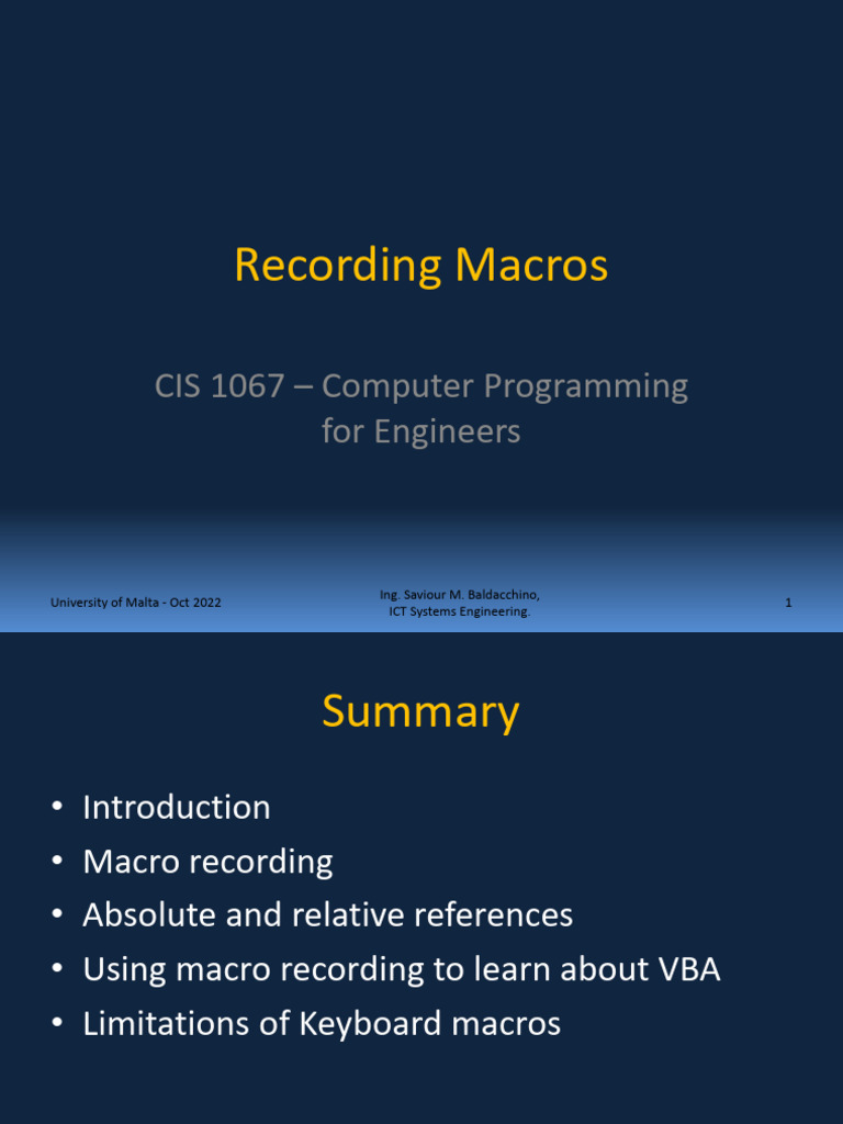 Ise2 Recording Macros | PDF | Macro (Computer Science) | Microsoft Excel