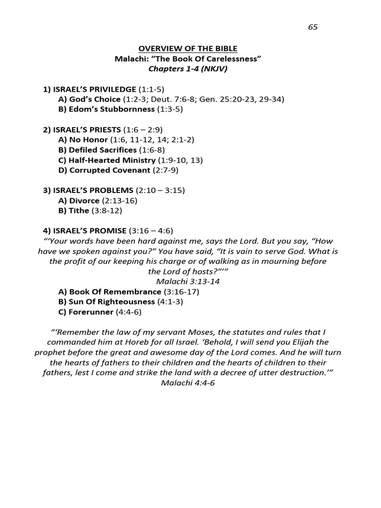 Overview of Bible Malachi | PDF