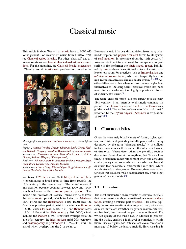 Overview of Classical Music History | PDF | Classical Music | Orchestras