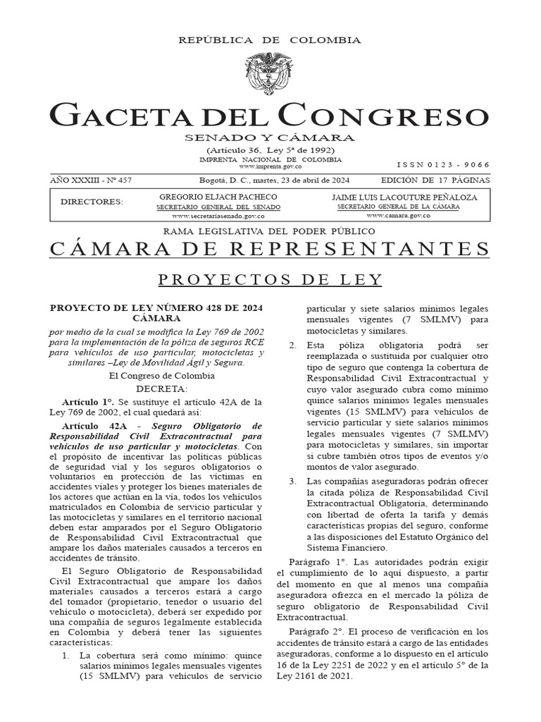 Gaceta 457 | PDF | Seguro | Póliza de seguros