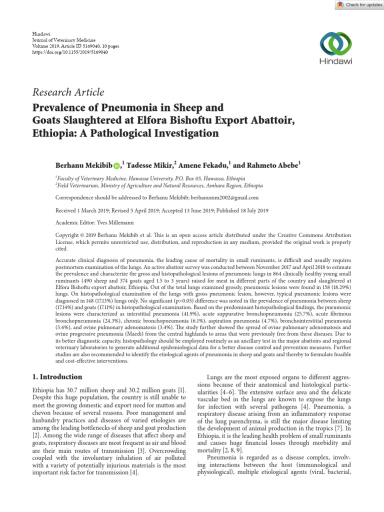 Journal of Veterinary Medicine - 2019 - Mekibib - Prevalence of ...