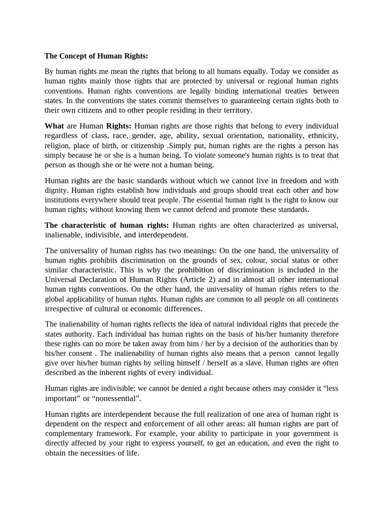 Concept of Human Rights | PDF | Human Rights | International Law