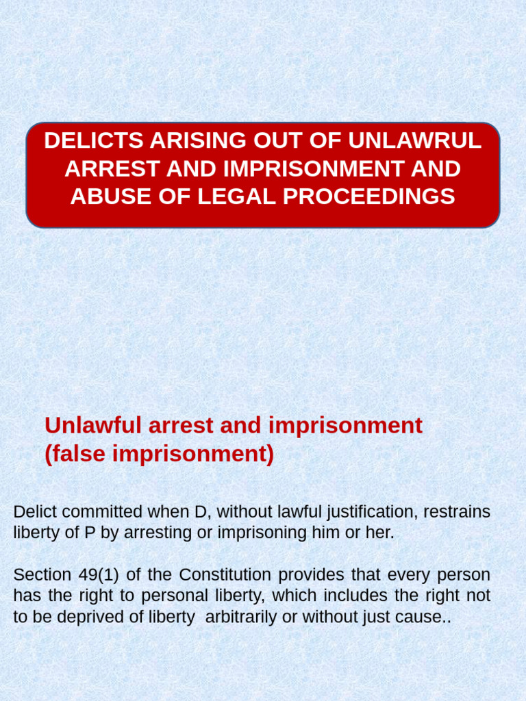 Unlawful Arrest and Legal Abuse Explained | PDF | Arrest | Detention ...