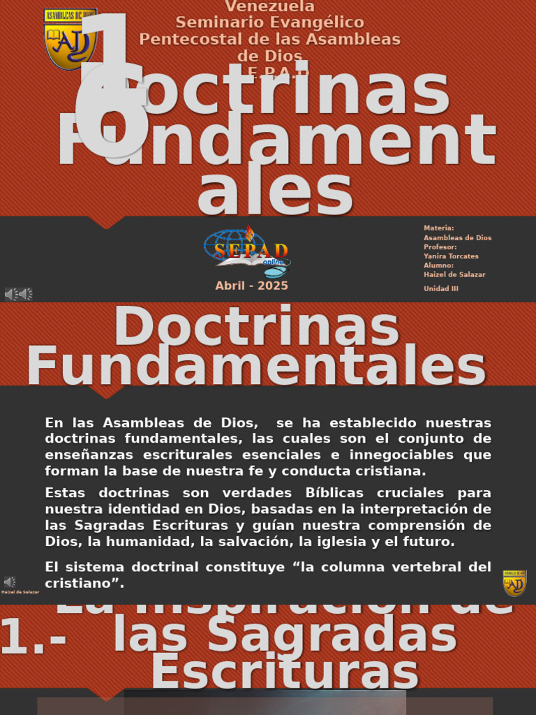 16 Doctrinas - Resúmen de Las Doctrinas de Las Asambleas de Dios | PDF | Cristo (título) | Biblia