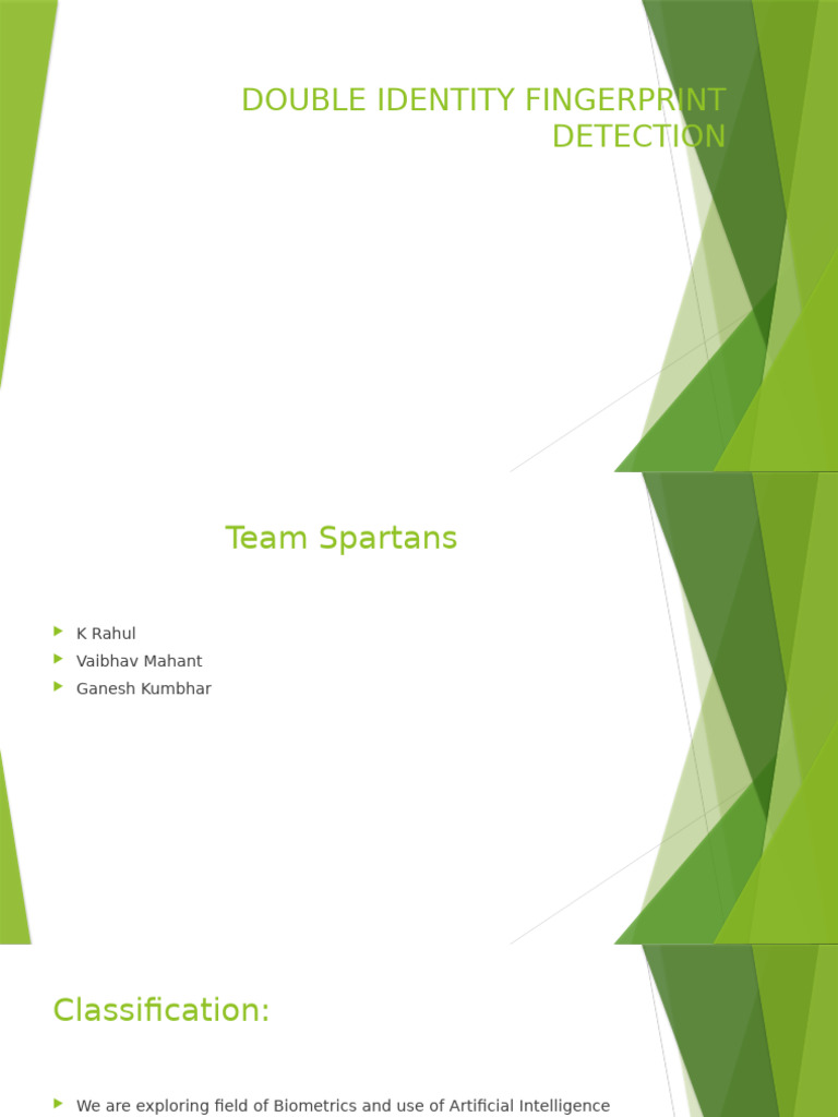 Double Identity Fingerprint Detection | PDF | Fingerprint | Applied ...