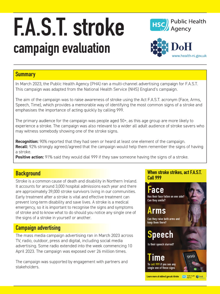 F.a.S.T. Stroke Campaign Evaluation 2022-2023 | PDF | Stroke | Advertising