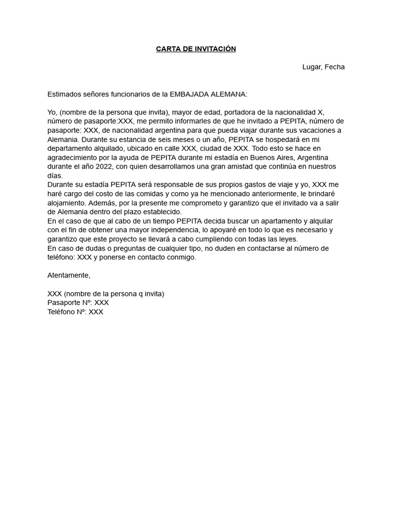 Modelo Carta de Invitacion | PDF