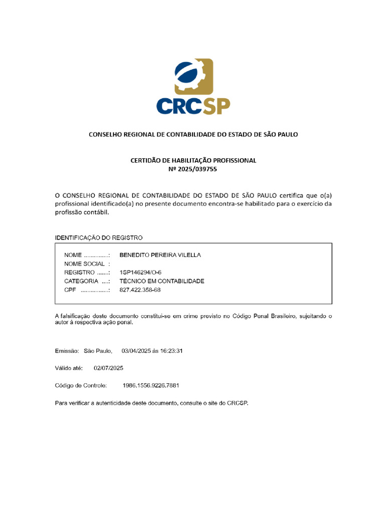 Modelo de CRC Contador | PDF