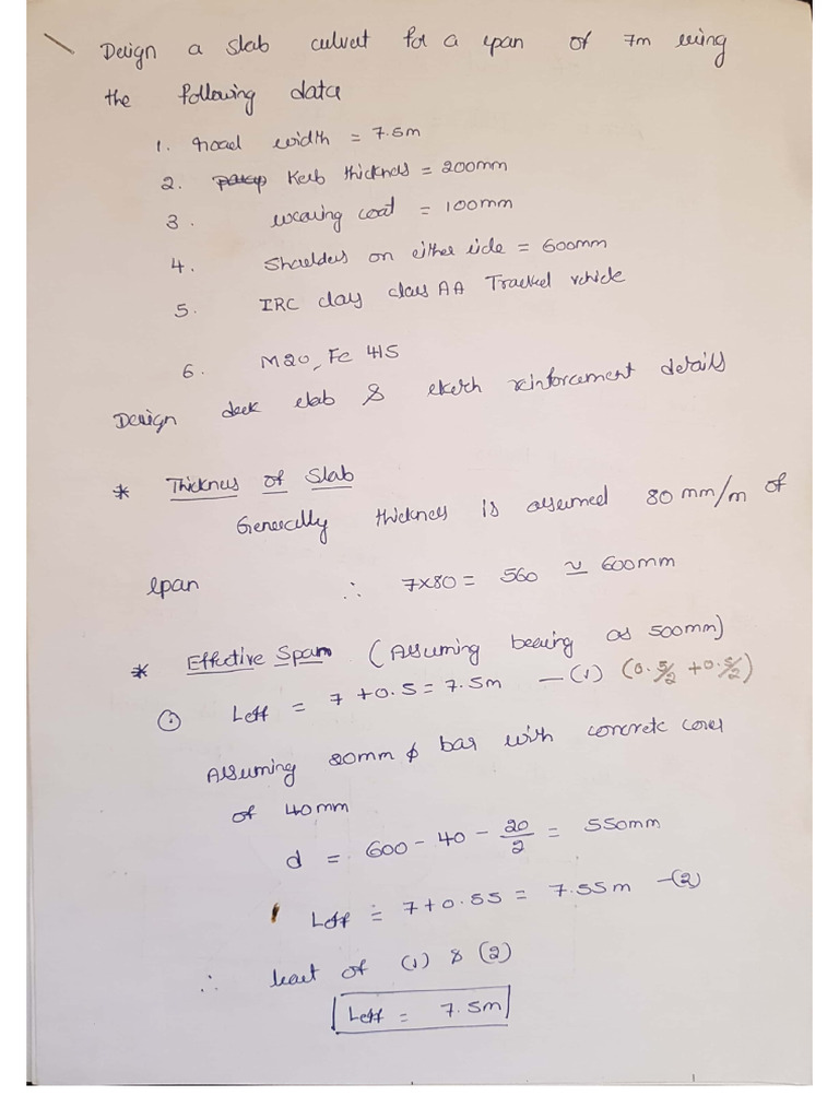 Design of Slab Culvert | PDF