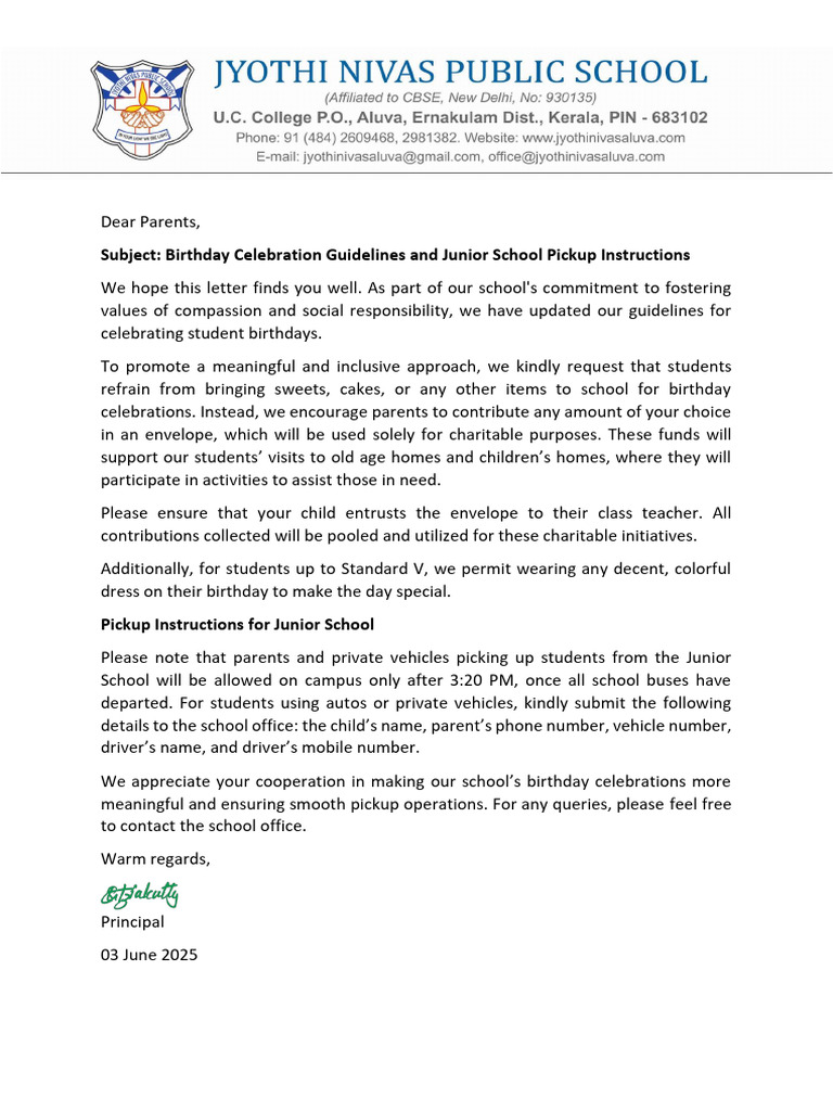 Birthday Celebration Guidelines | PDF