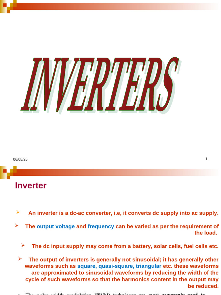 Lect 26 27 Inverters | PDF | Power Inverter | Power Electronics
