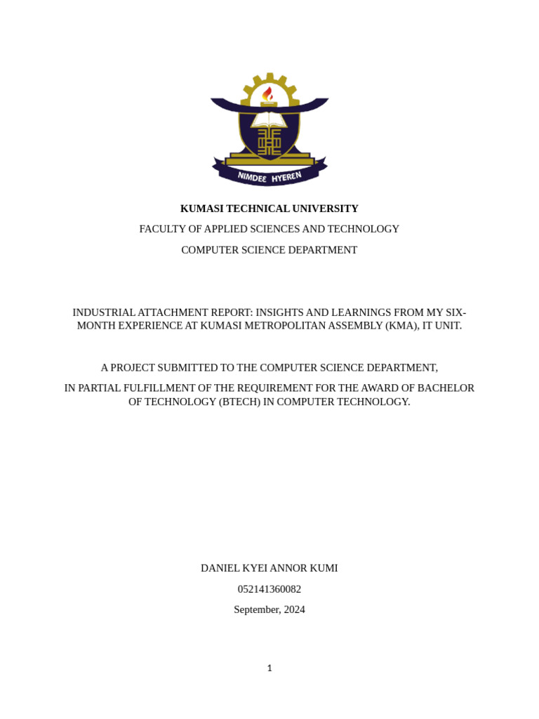 Attachment Report Annor Kumi Daniel Kyei | PDF | My Sql | Collaboration