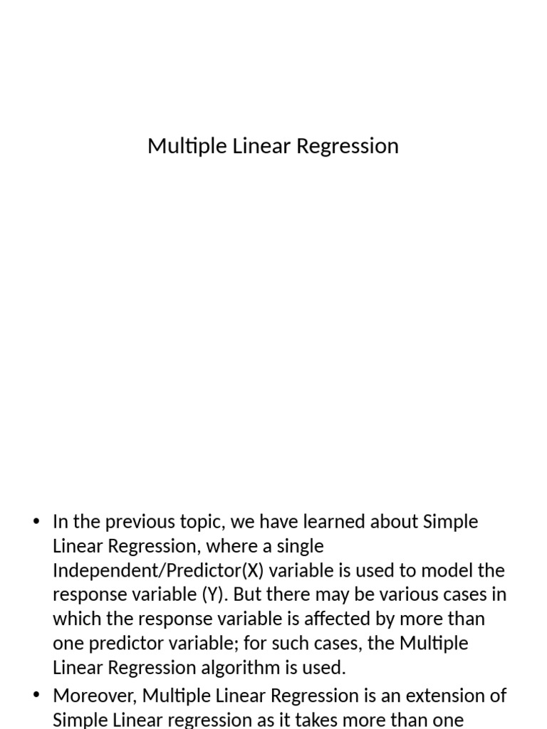 Multiple Linear Regression 3 | PDF | Dependent And Independent Variables | Linear Regression