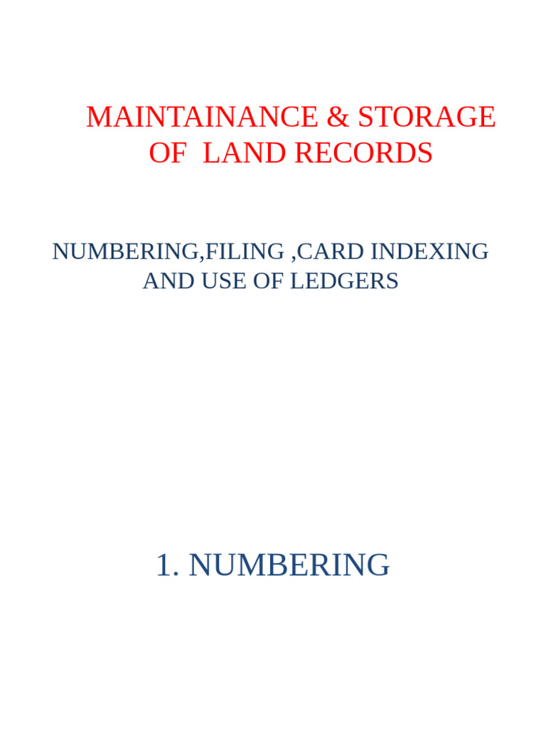 Maintainance of Land Records | PDF | Data | Information